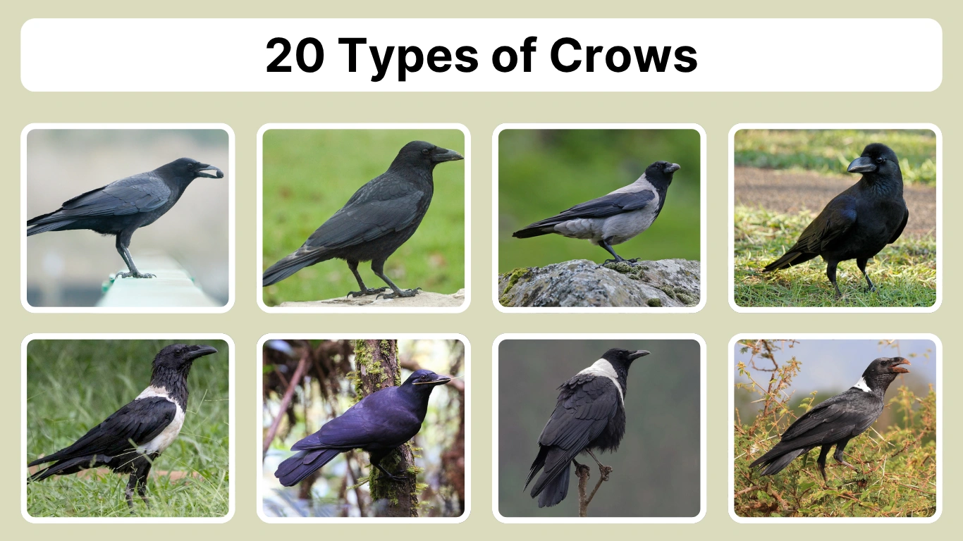 20 Types of Crows: Identification by Beak, Sound & Region