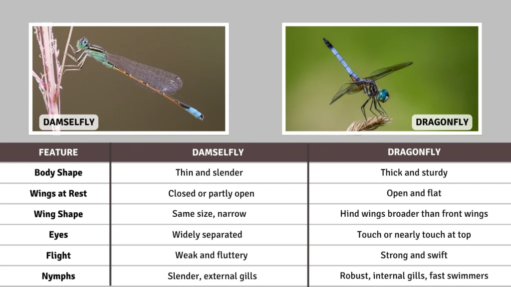 Damselfly vs Dragonfly: What Are the Differences?